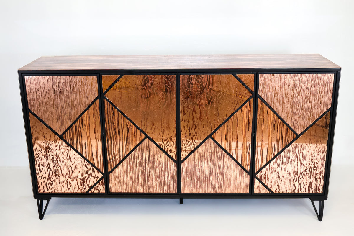Rose Gold TV stand Sideboard Mabrouk Imports